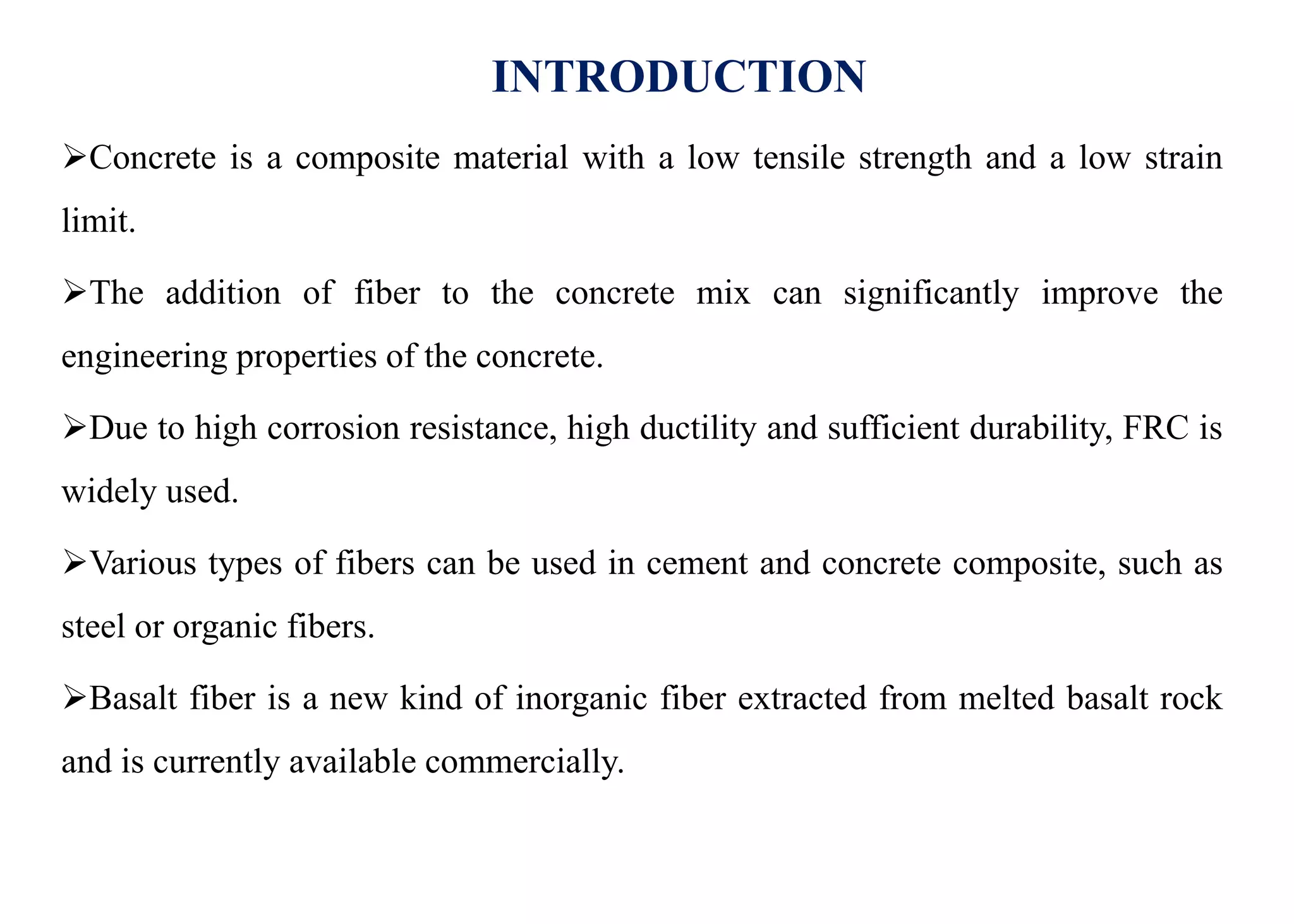 Basalt fiber reinforced concrete | PPTX