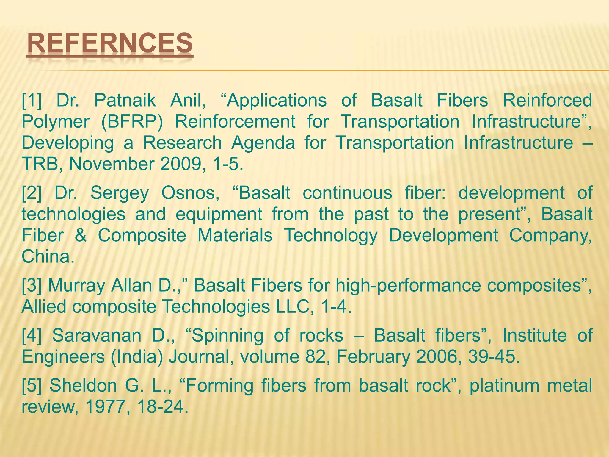Basalt rock fibre | PPT