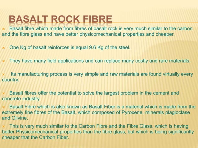Basalt rock fibre | PPT