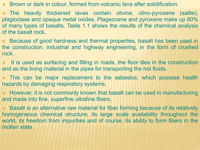 Basalt rock fibre | PPT