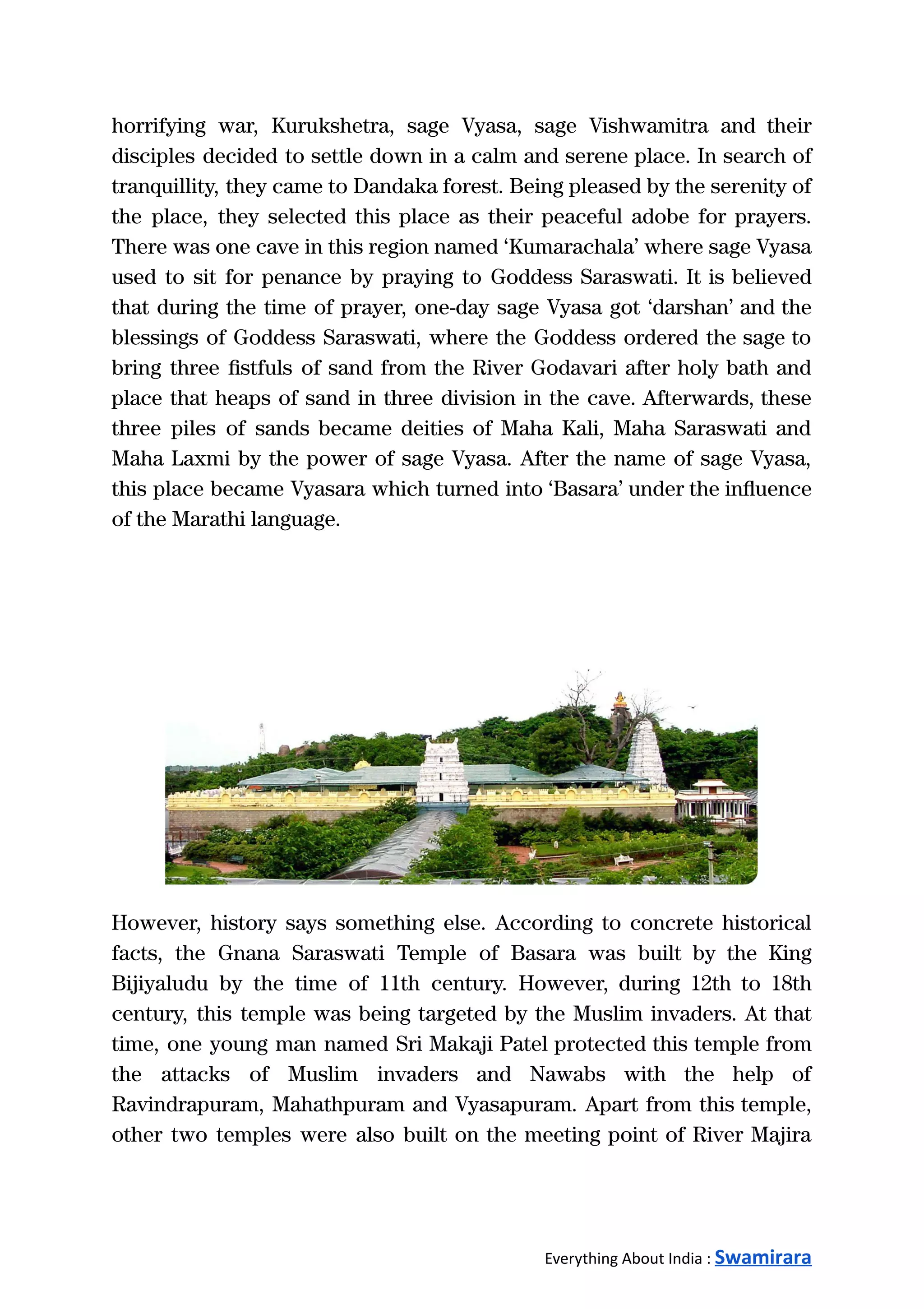 Basara Temple - Sri Gnan Saraswati Devastanam | PDF