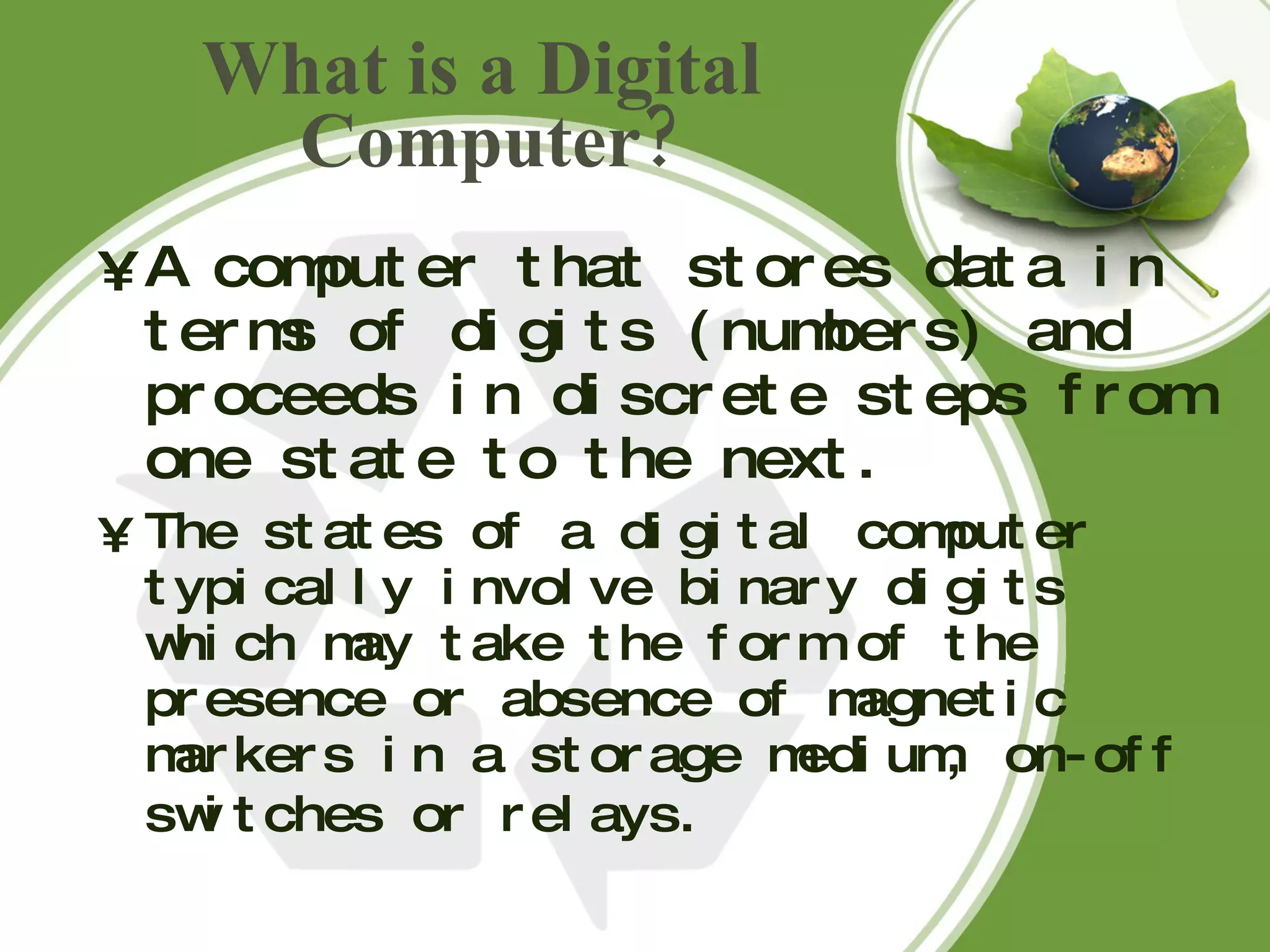 Analog and Digital Computers | PPT
