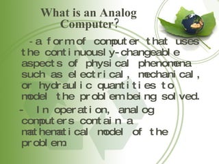 Analog and Digital Computers | PPT