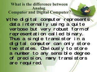 Analog and Digital Computers | PPT