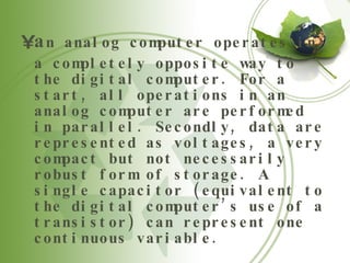 Analog and Digital Computers | PPT