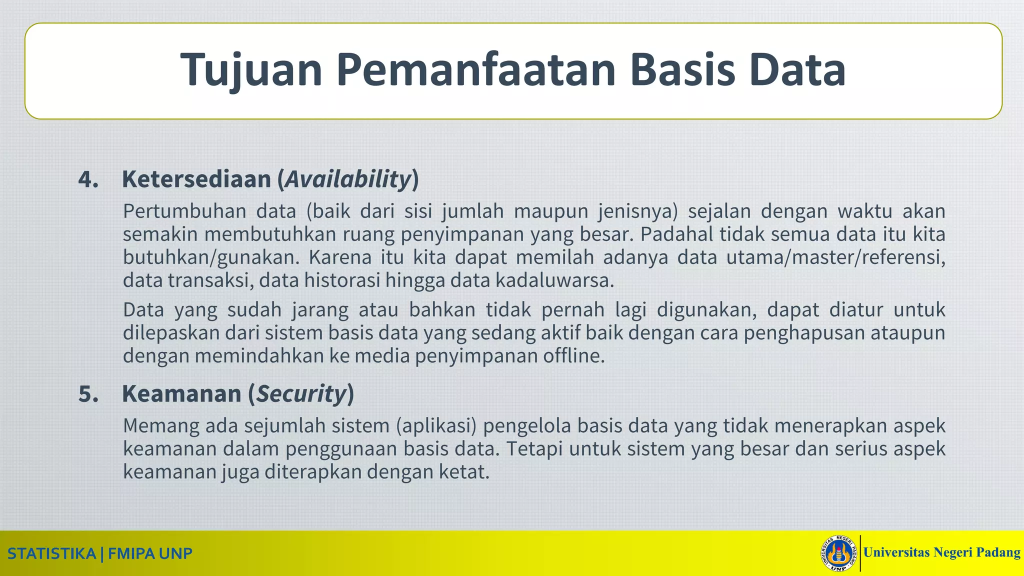 Basdat minggu 01. pengenalan basis data | PPT