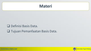 Basdat minggu 01. pengenalan basis data | PPT