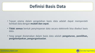 Basdat minggu 01. pengenalan basis data | PPT