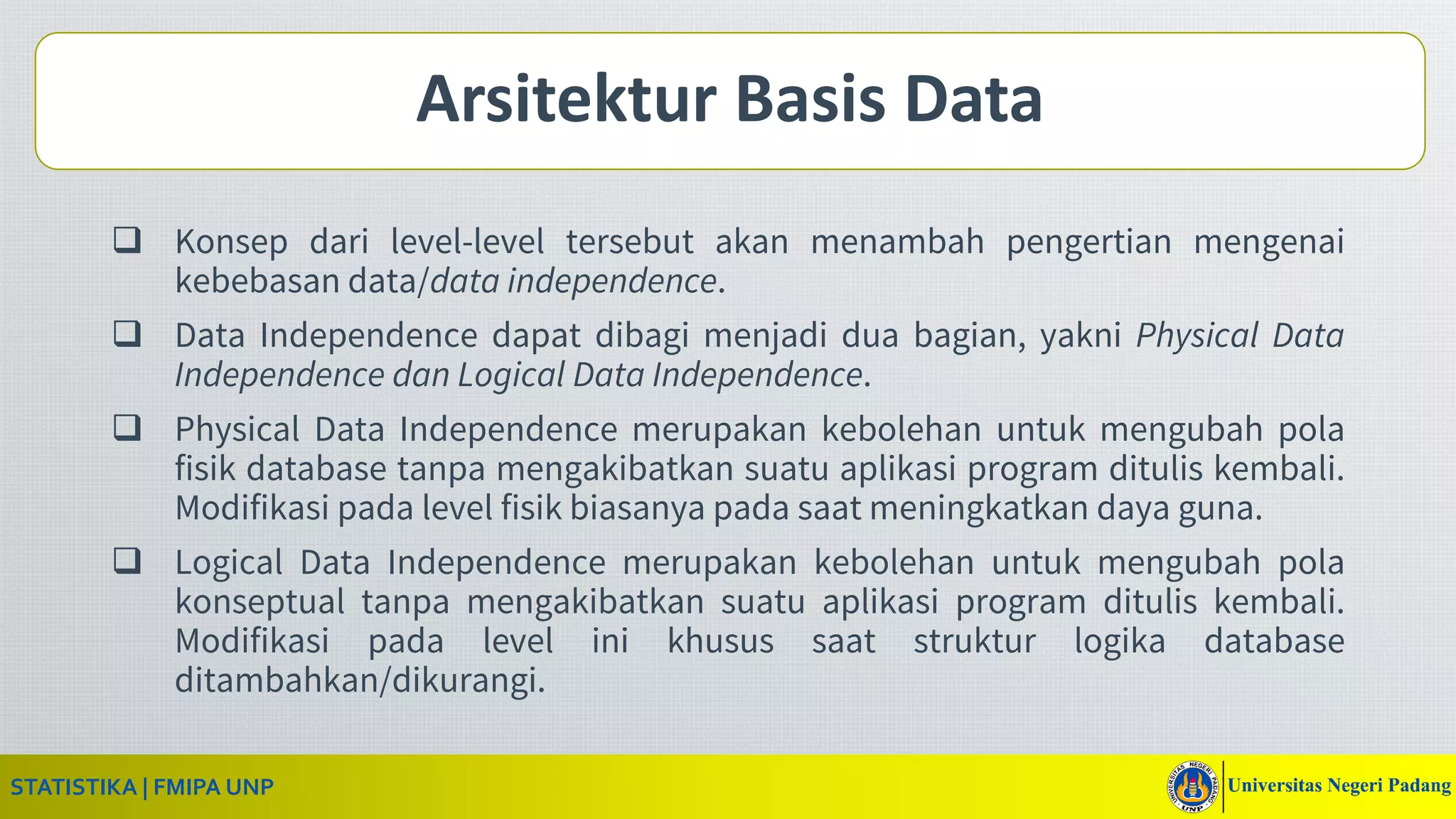 Basdat minggu 02. Basis Data dalam Sistem Informasi Dan Arsitektur Basis Data | PPT