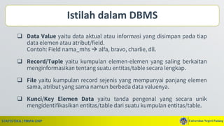 Basdat minggu 03 database management system (dbms) | PPT