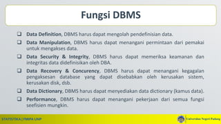 Basdat minggu 03 database management system (dbms) | PPT