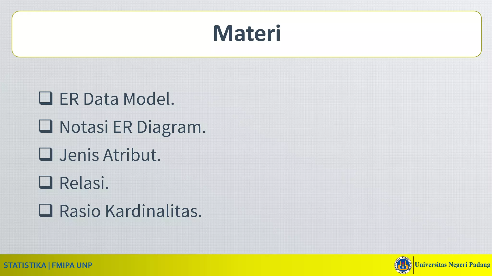 Basdat minggu 04 ER Model | PDF