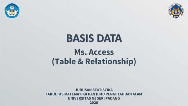 MS. ACCESS (TABLE DAN RELATIONSHIP) | PDF