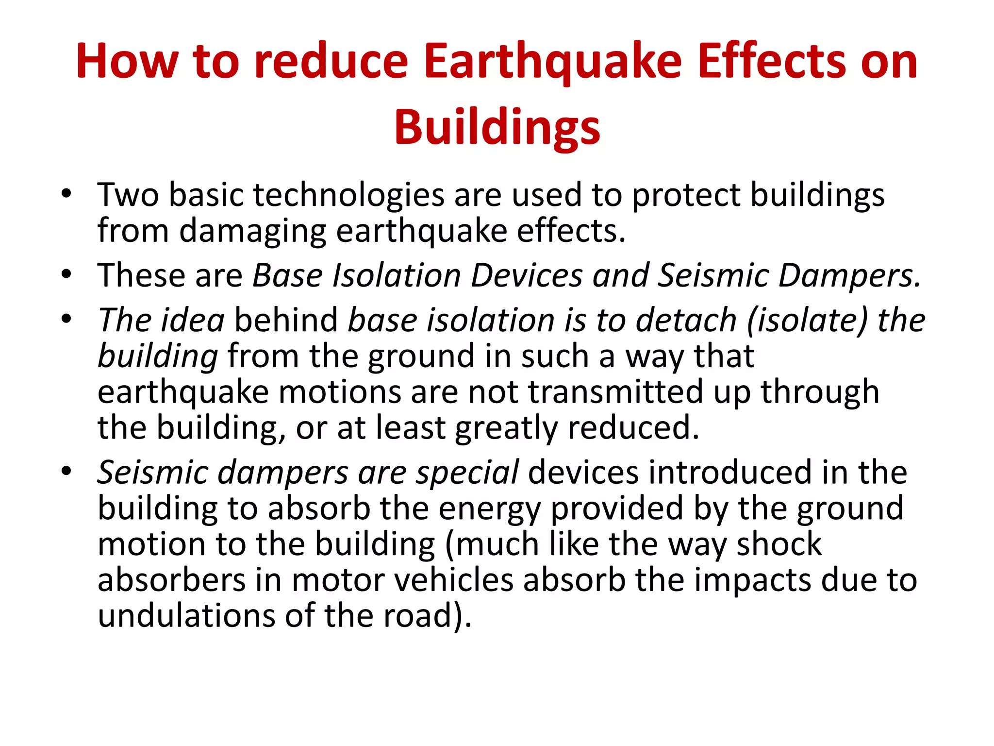 How to reduce Earthquake Effects on Buildings? | PPTX | Civil ...