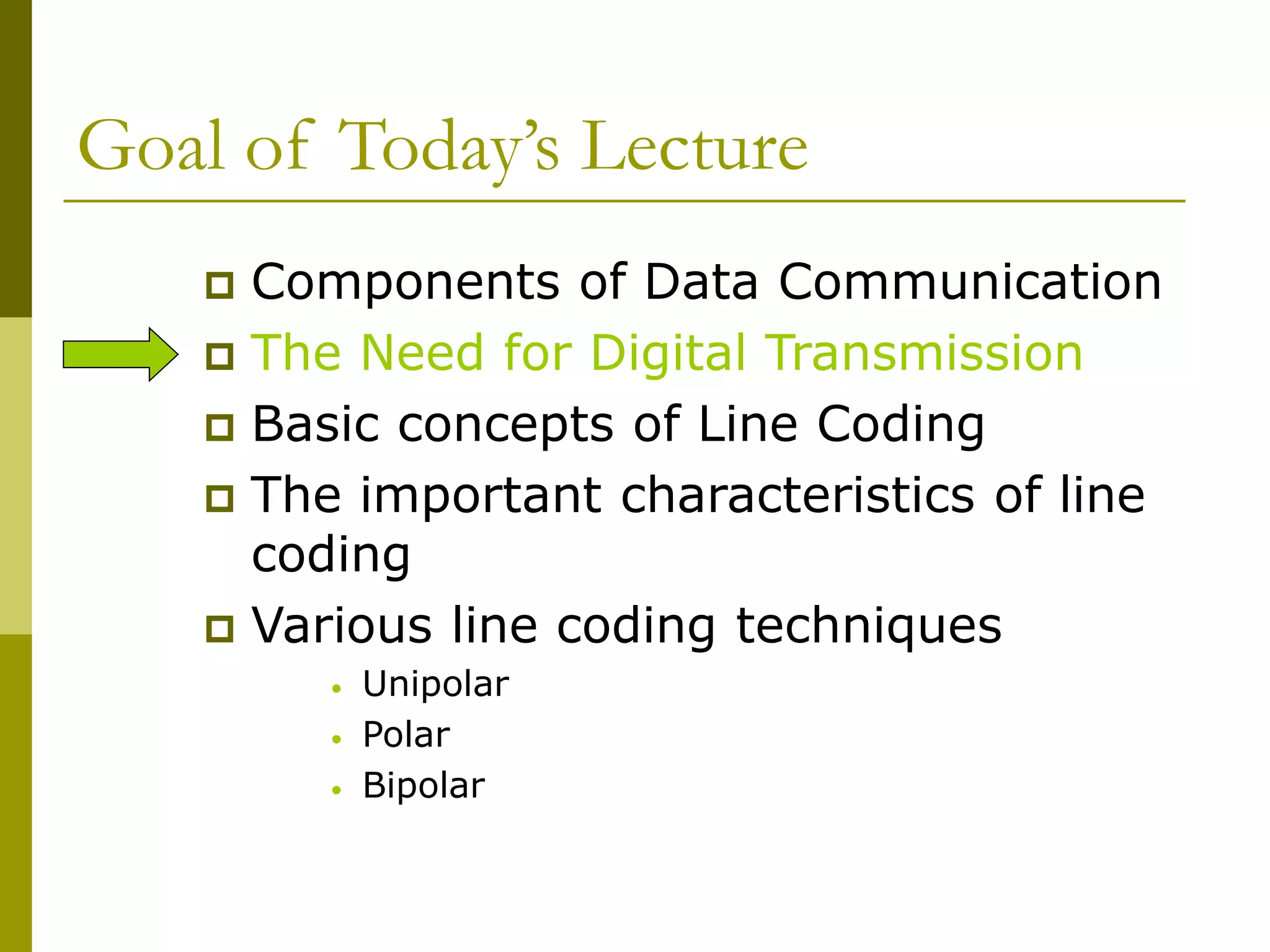 Base Band Digital Data Transmission Line Coding Copy Ppt