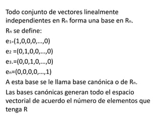 Base Y Dimension De Los Espacios Vectoriales Pptx
