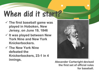 Baseball lesson history, equipment, skills | PDF