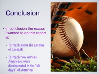 Baseball History | PPT