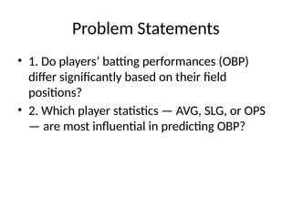 Baseball_OBP_Analysis_Report presentation | PPTX