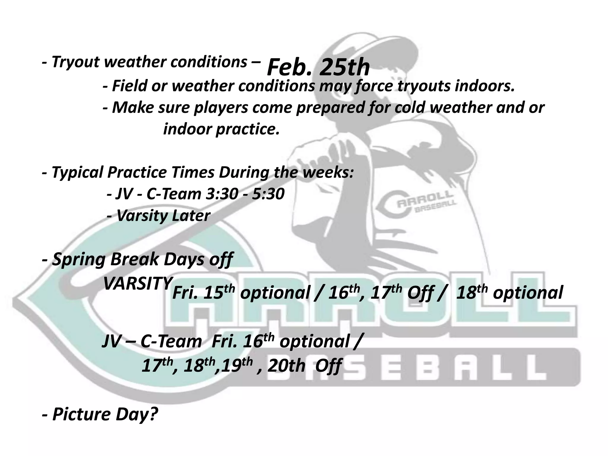 Baseball parent meeting powerpoint 2013 | PPTX