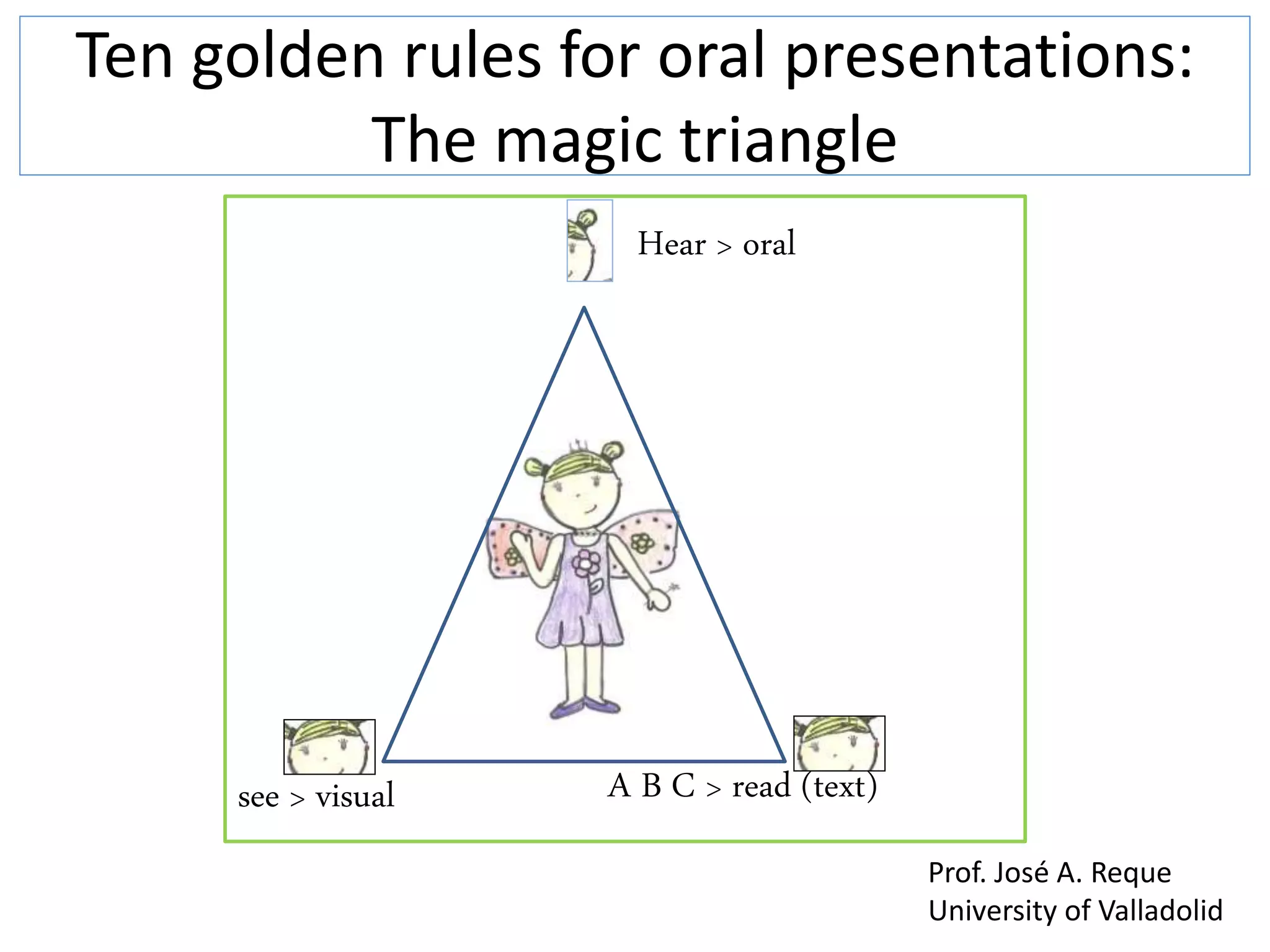 Ten golden rules for oral presentations: The magic triangle | PPTX