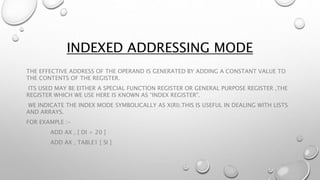 Based and indexed addressing | PPTX | Programming Languages | Computing