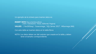 Creación de bases de datos en SQL Server | PPTX