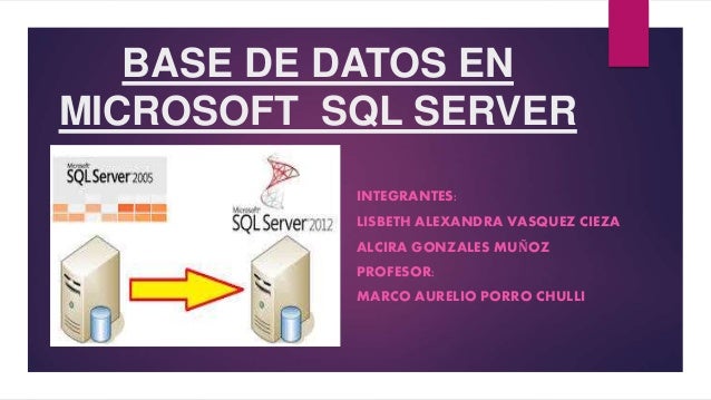 Que Significa La Palabra Base De Datos Sql Server - Descargar Pdf