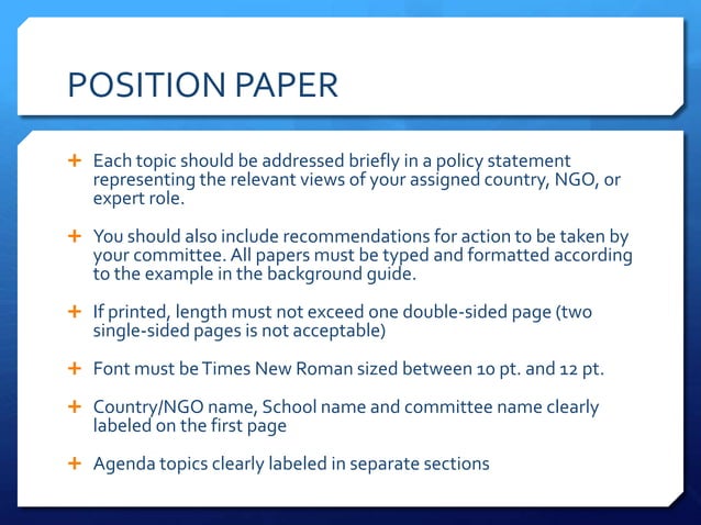 Base delegate course_position paper | PPTX | Politics