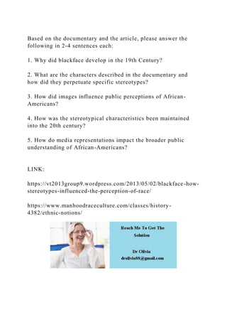 Based on the documentary and the article, please answer the followin.docx