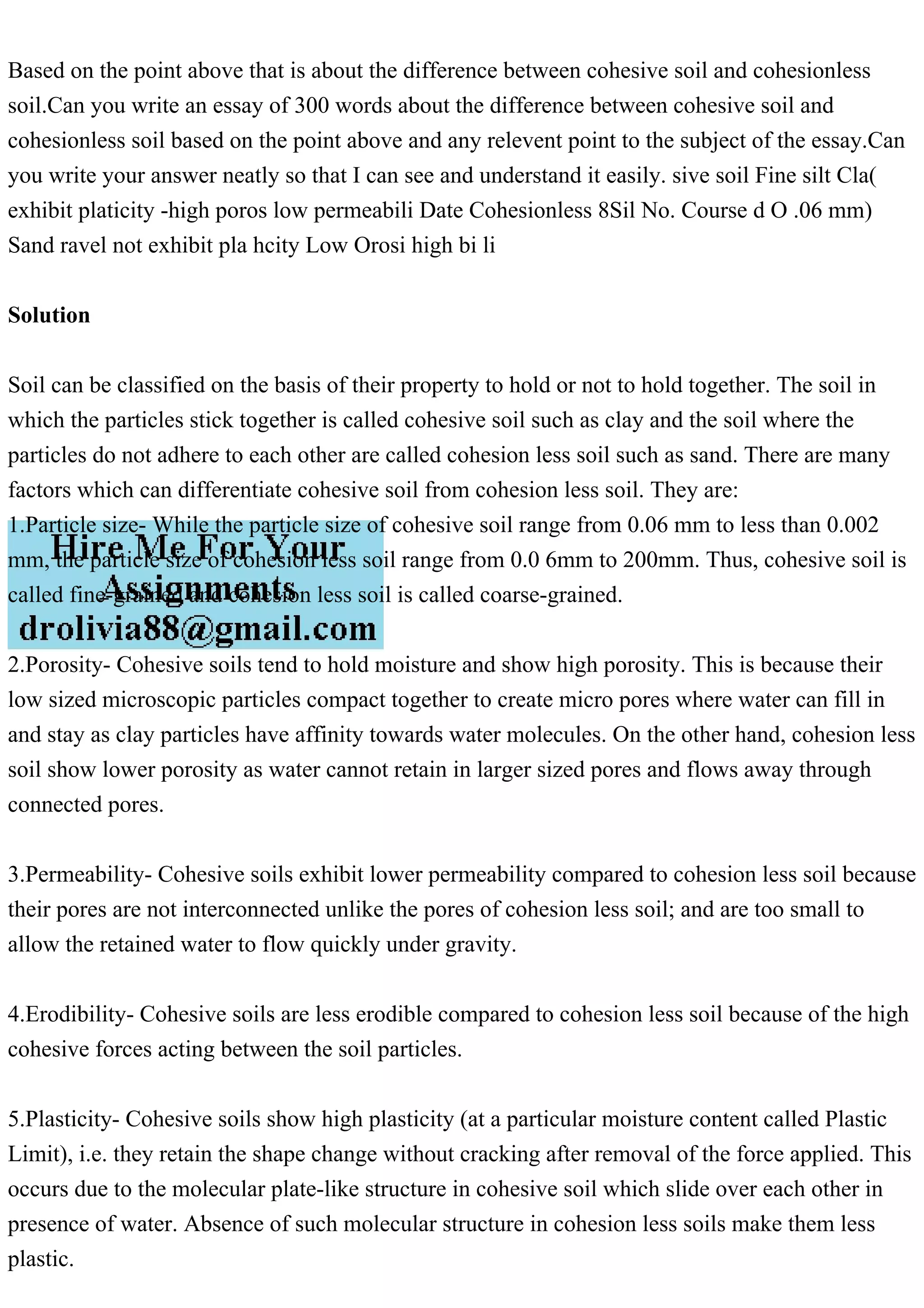 Based on the point above that is about the difference between cohesi ...