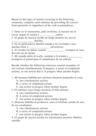 Based on the types of actions occuring in the following situations.docx