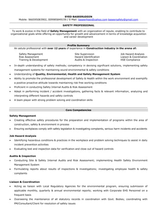 Baseer cv | PDF