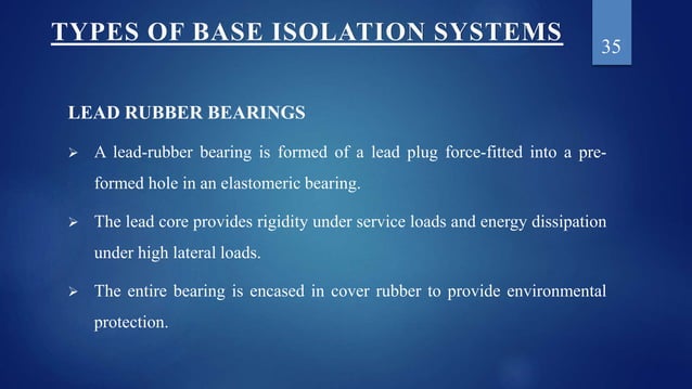 Base isolation of structures