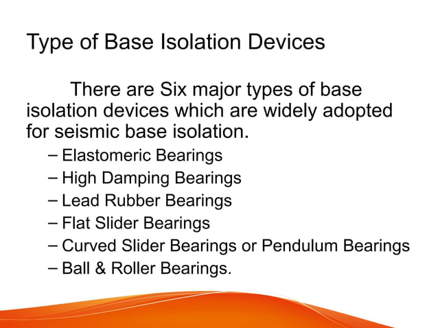 Base isolation techniques-Earthquake Engineering | PPT