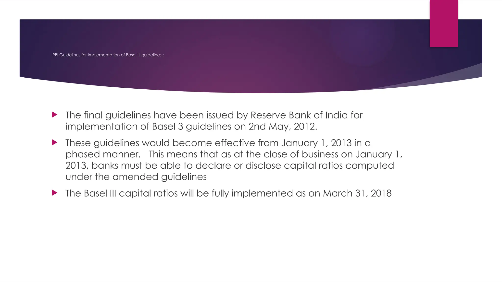 BASEL - III norms for Indian banks as per RBI regulations | PPTX