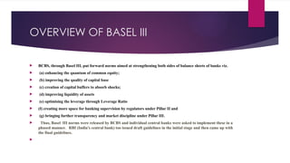 BASEL - III norms for Indian banks as per RBI regulations | PPTX