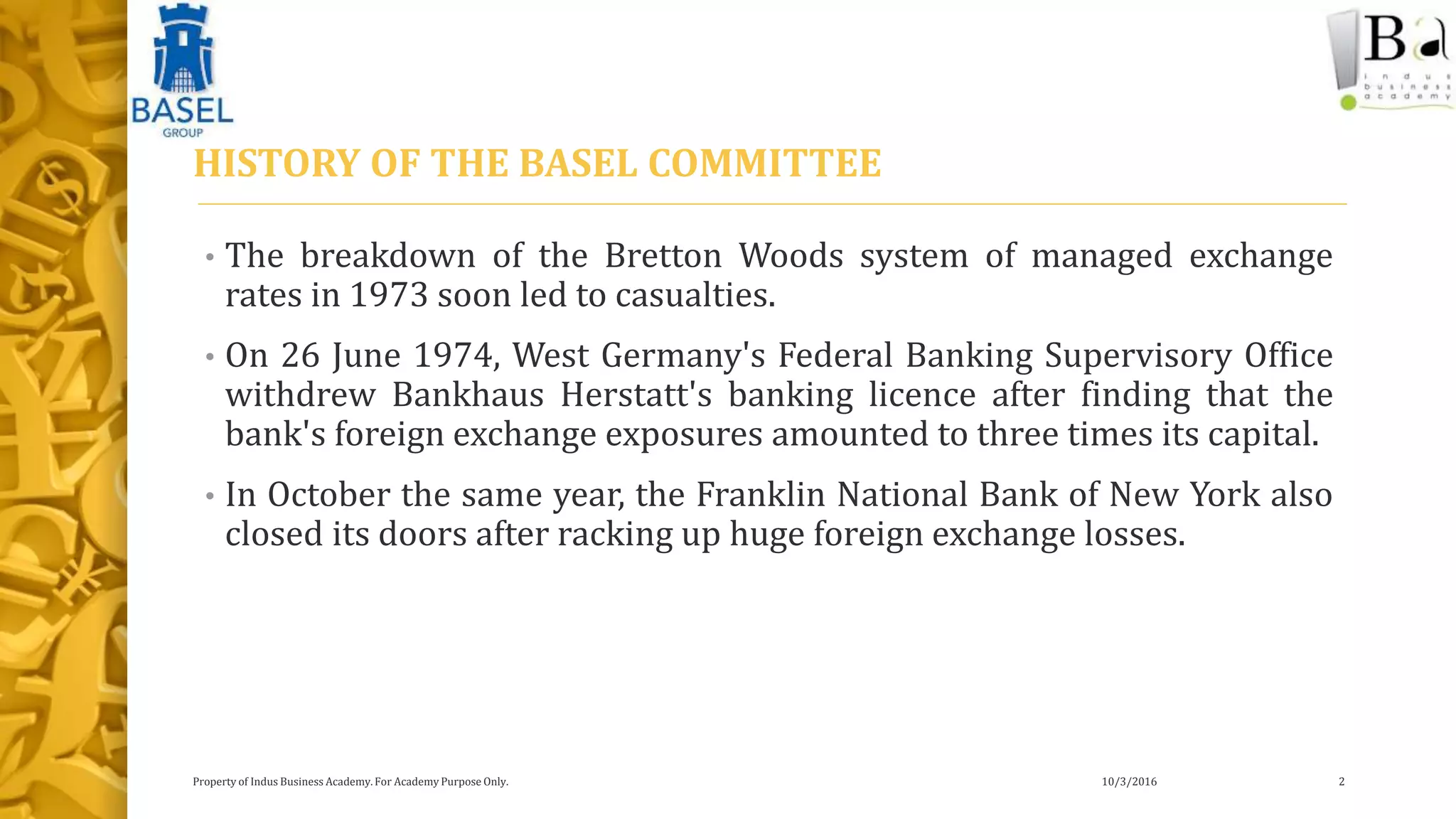 Basel committee & basel norms | PPTX