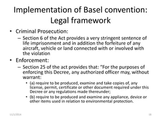 Implementation of the Basel convention in Nigeria | PPTX