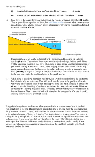Base level is the lowest level to which erosion by running water can ...