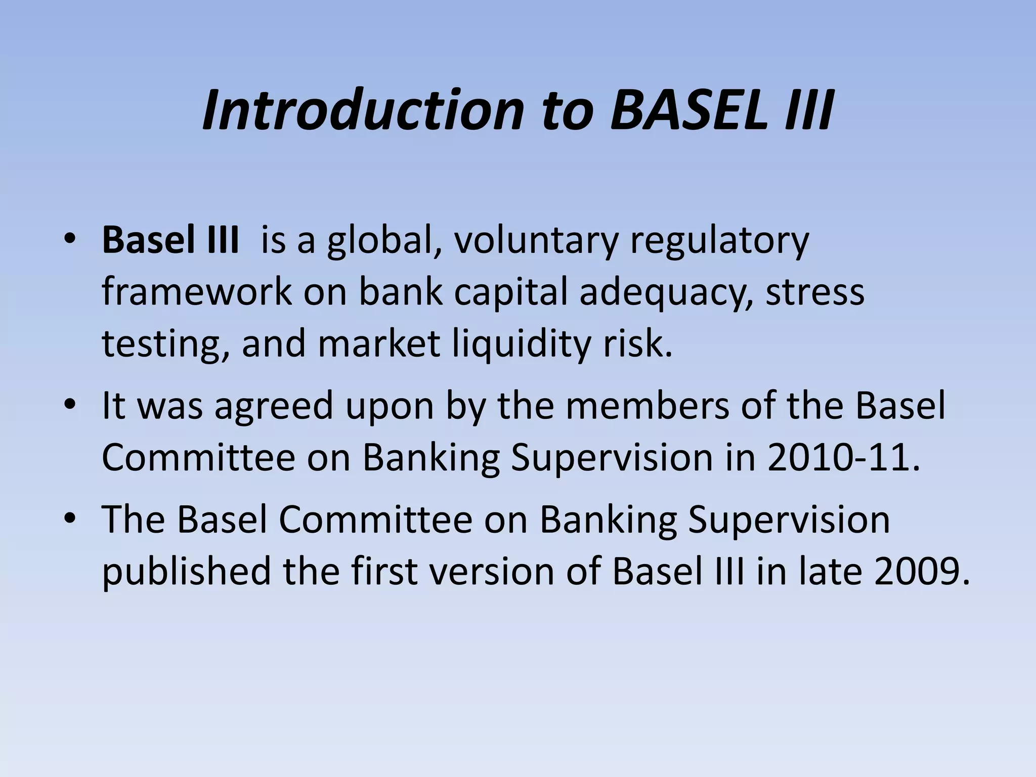 Basel iii ppt. | PPTX