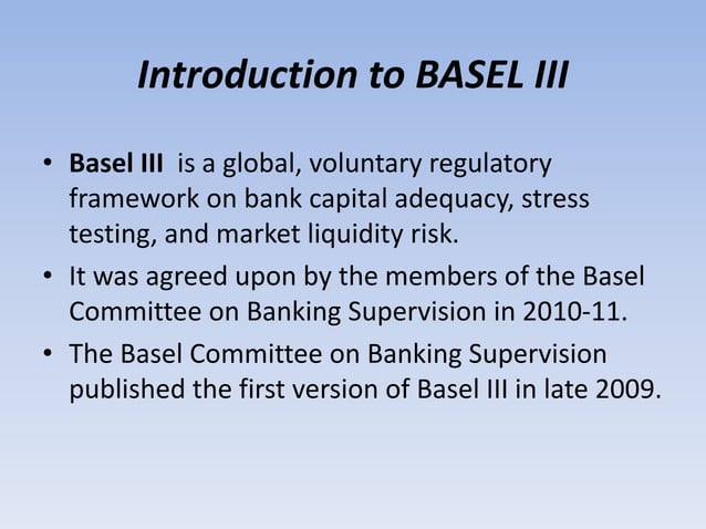Basel iii ppt. | PPTX | Financial Regulation | Economy