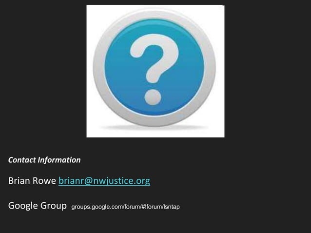 Legal Aid Tech Baseline 2016 | PPT