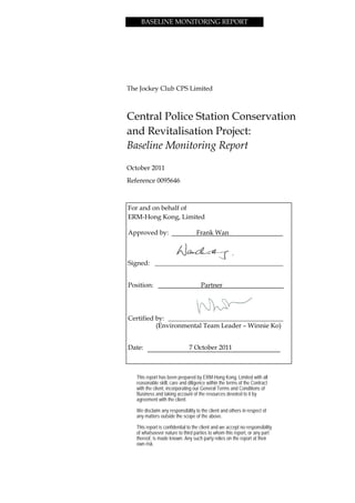 Baseline monitoring report | PDF