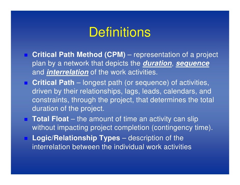 Baseline Schedules 1