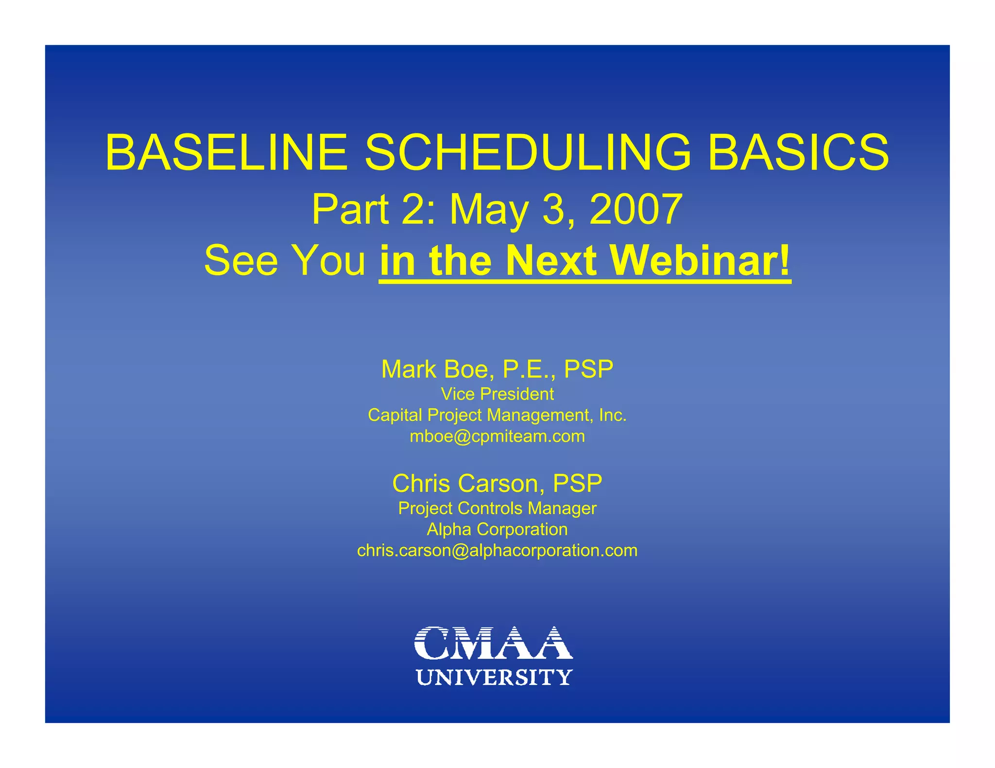 Baseline Schedules 2 | PDF