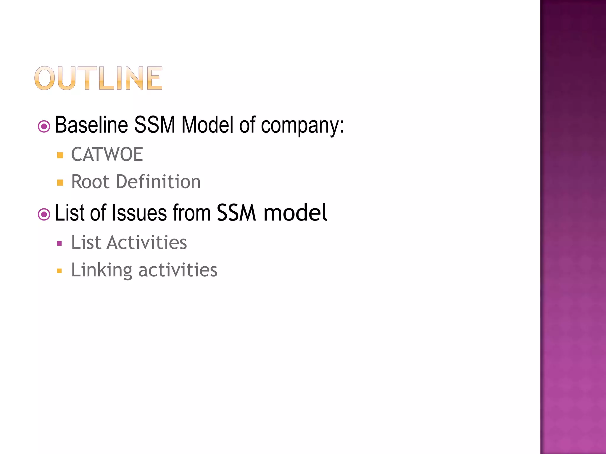 Baseline ssm model of company | PPT