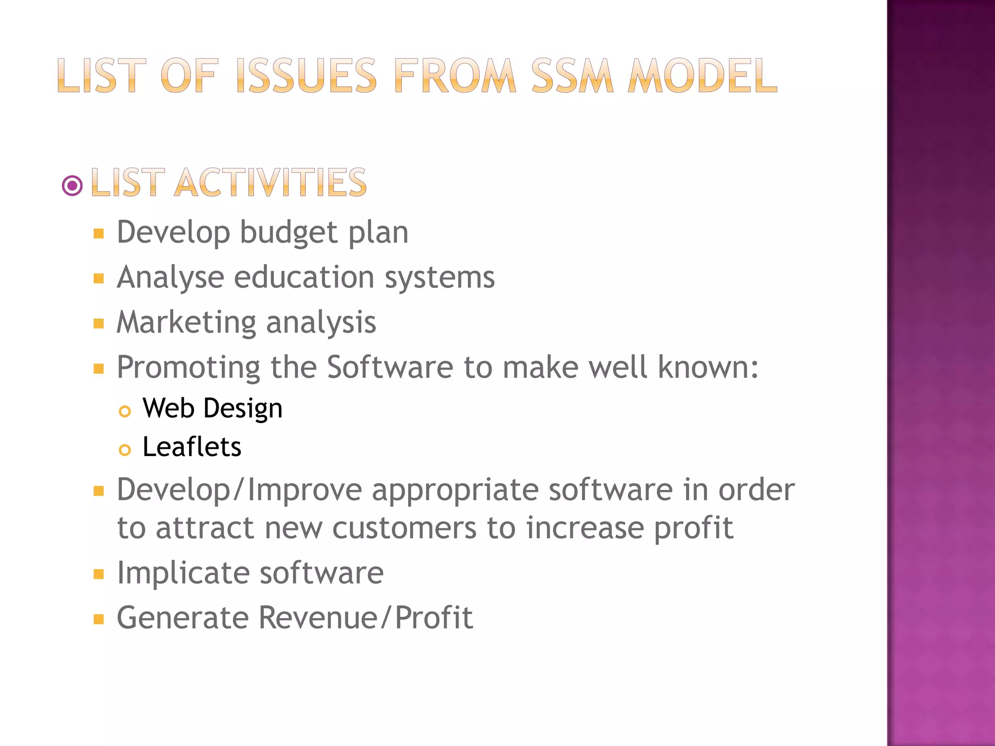 Baseline ssm model of company | PPT