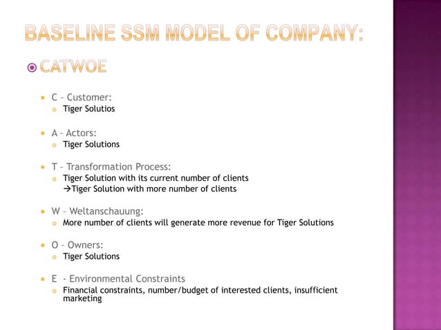 Baseline ssm model of company | PPT