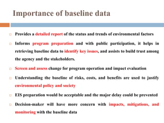 Baseline study for EIA | PDF | Environmental Services Industry | Industries
